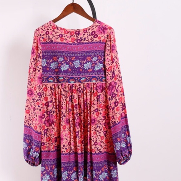 AM VIBE | Dresses | Pinky Boho Mini Dress Nwt | Poshmark